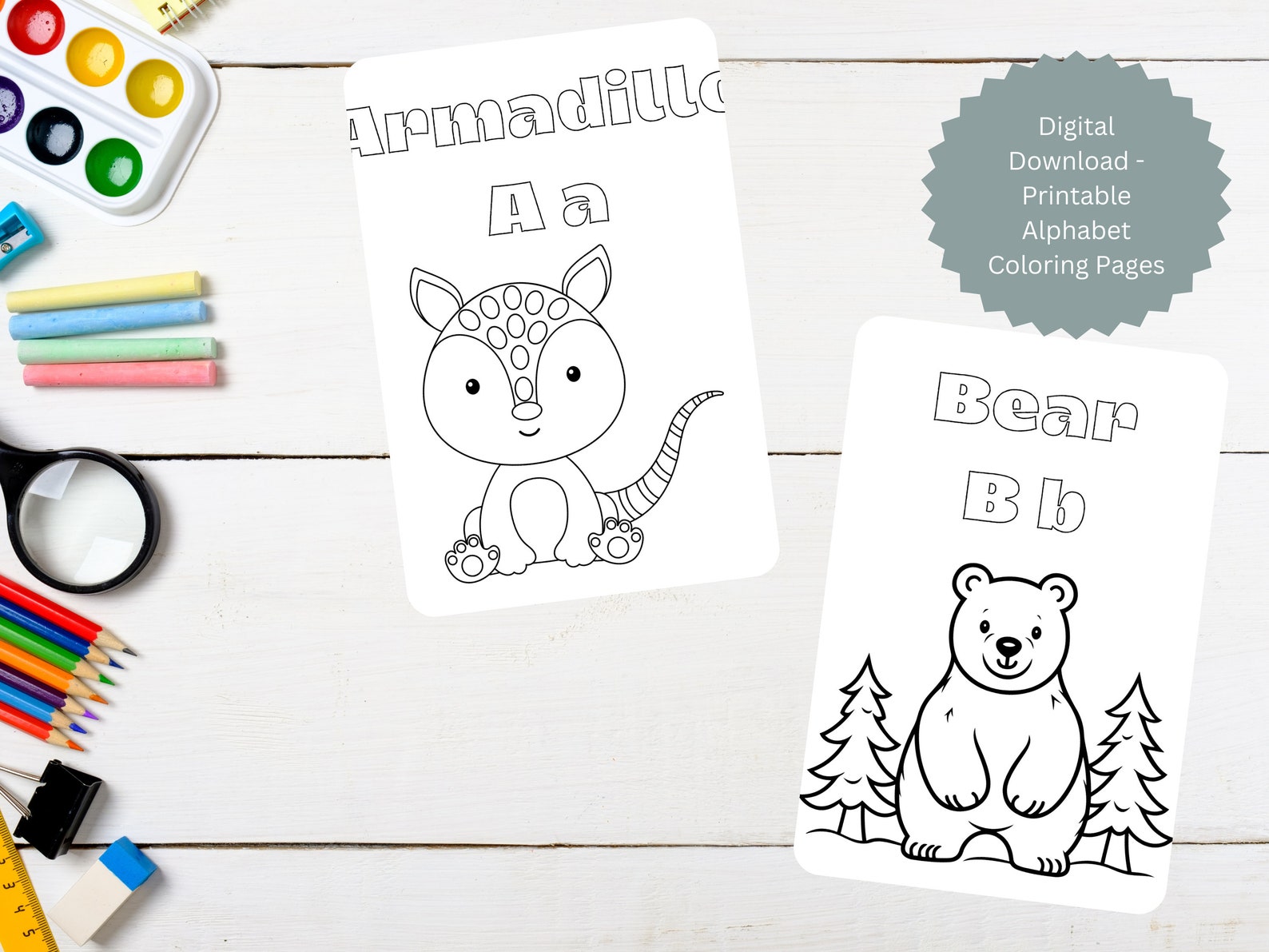 Printable Alphabet Animals Coloring Pages for Toddlers & Preschoolers ...