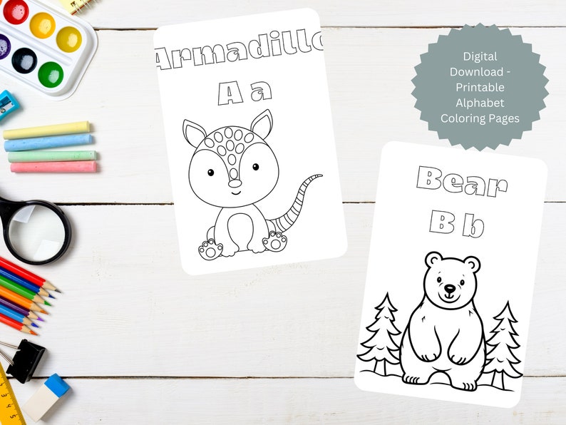 Printable Alphabet Animals Coloring Pages for Toddlers & Preschoolers ...