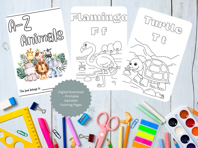 Printable Alphabet Animals Coloring Pages for Toddlers & Preschoolers ...