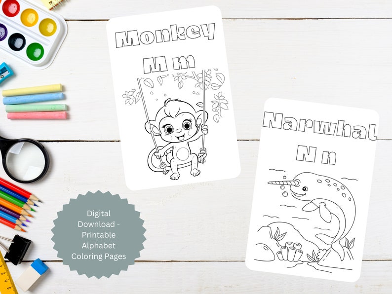 Printable Alphabet Animals Coloring Pages for Toddlers & Preschoolers ...