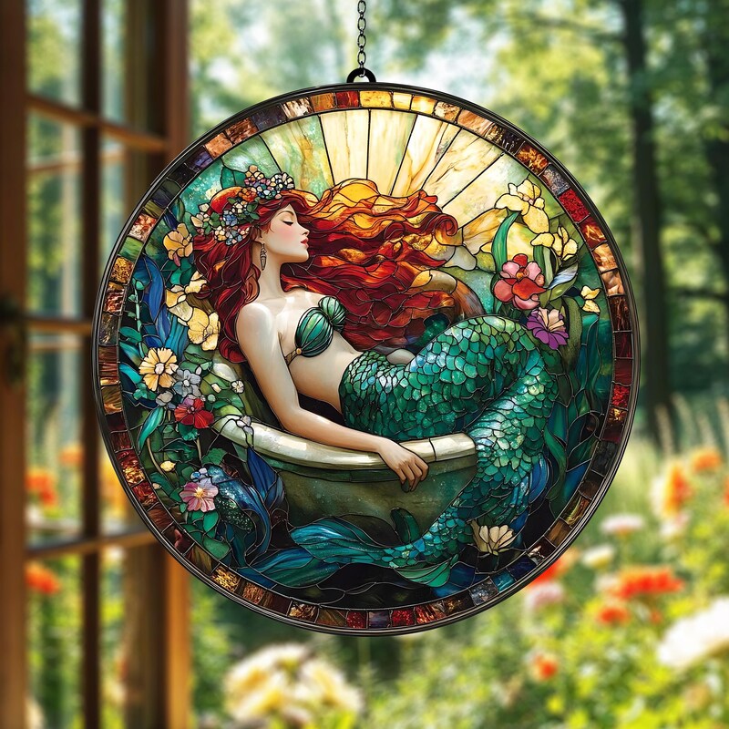 Stain Glass Mermaid - Etsy