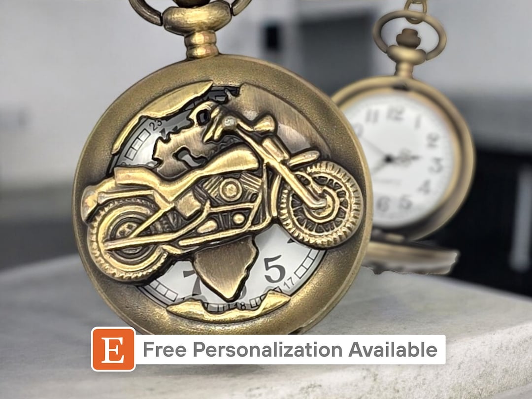 Motorcycle Pocket Watch - Vintage Look Harley Davidson Biker Gift ...