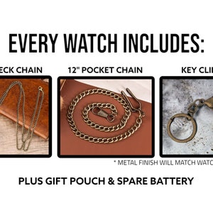 Vintage Look Dual Time Zone Pendant Watch - Brass Necklace, Retro ...