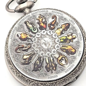 Zodiac Pocket Watch - Astrological Signs Celestial Gift Cosmic ...