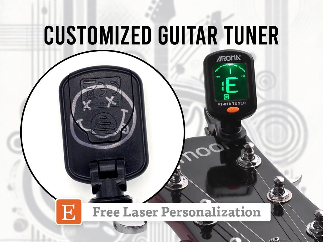 Personalized Clip-on Guitar Tuner - Custom Laser Engraving, Easy Tuning ...