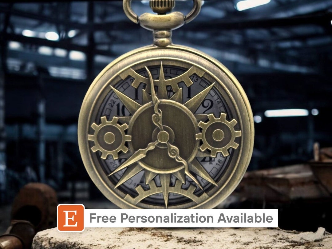 Steampunk Gear Pocket Watch – Mechanical Gears, Vintage Bronze Finish ...