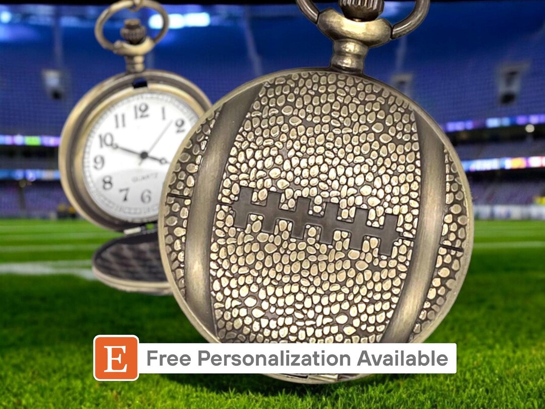 Football Pocket Watch - Personalized Sports Trophy Prize for Players ...