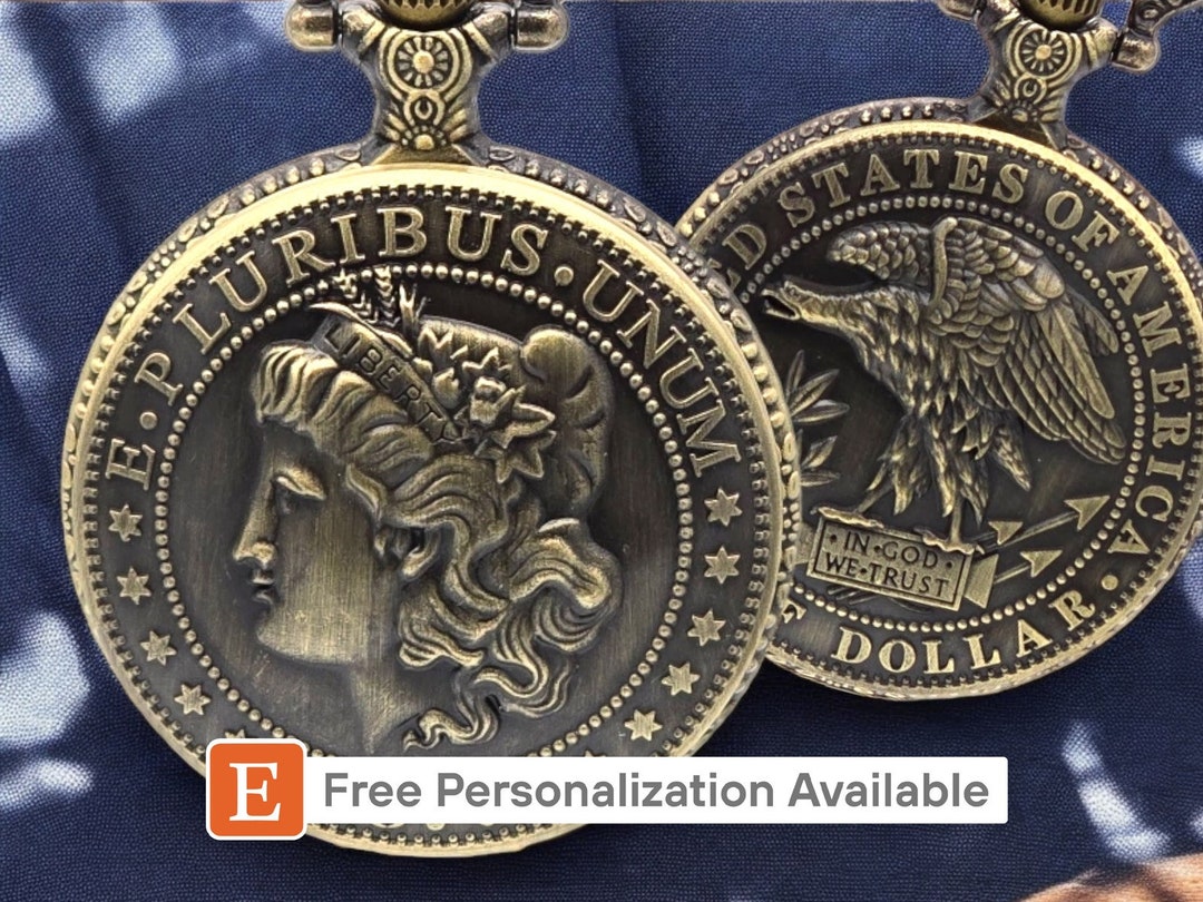 Morgan Silver Half Dollar Pocket Watch – 1877 Vintage Bronze Liberty ...