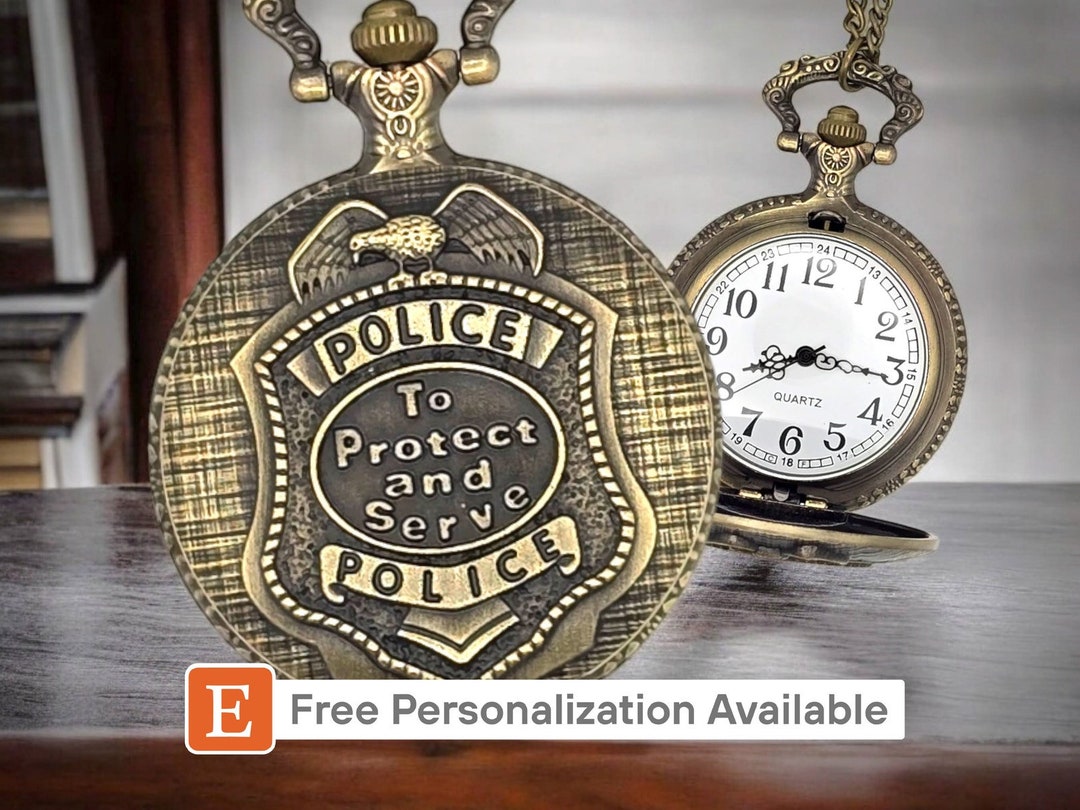 Police Officer Pocket Watch - Law Enforcement, Cop Gift, Personalized ...
