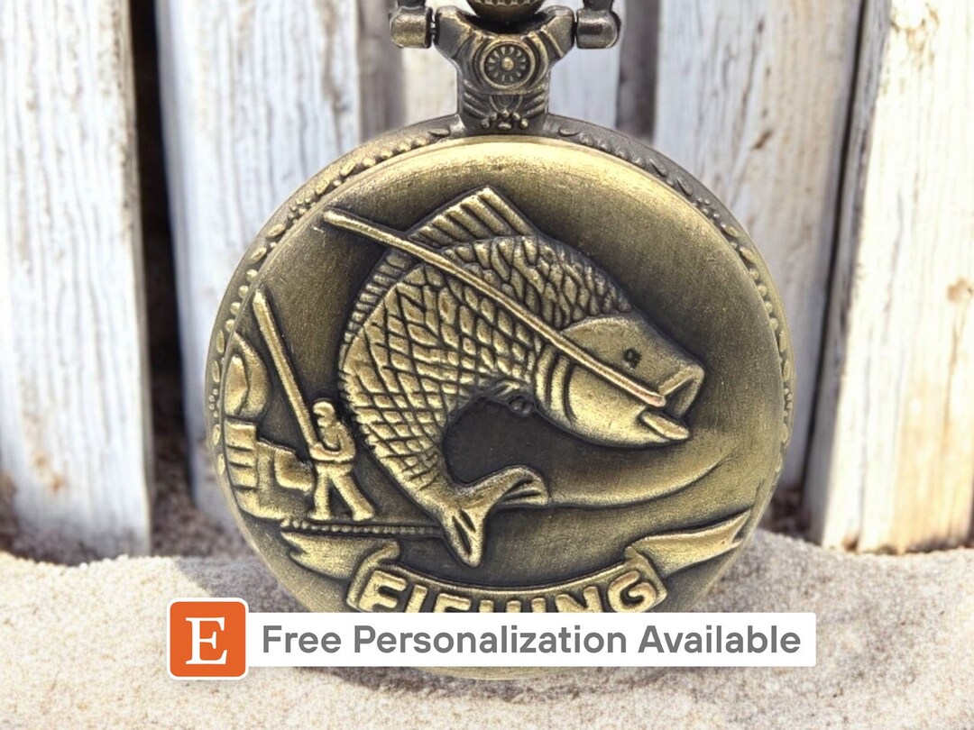 Fishing Pocket Watch – Vintage Bronze Angler Design, Perfect Gift for ...