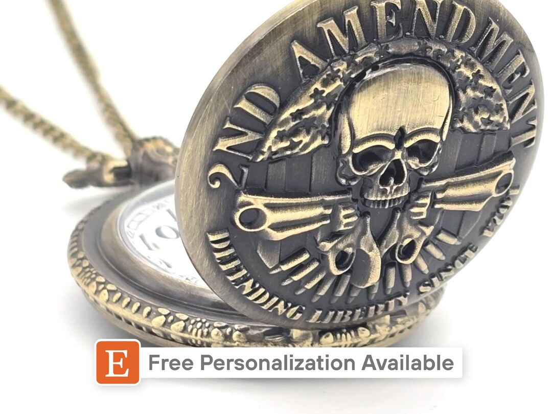 Second Amendment Pocket Watch 2nd 2A Gift Shooter Hunter Gun Enthusiast ...