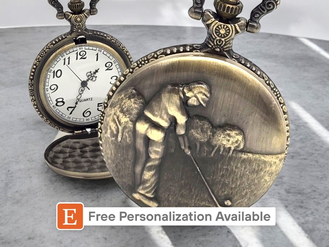 Golfer Pocket Watch - Vintage Style, Championship Trophy Gift, Golf ...
