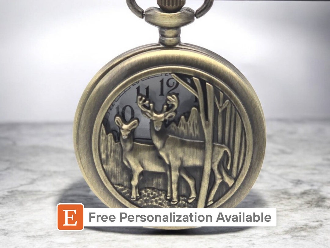Deer Pocket Watch NEW Gift for Hunter Outdoors Nature Lover Vintage ...