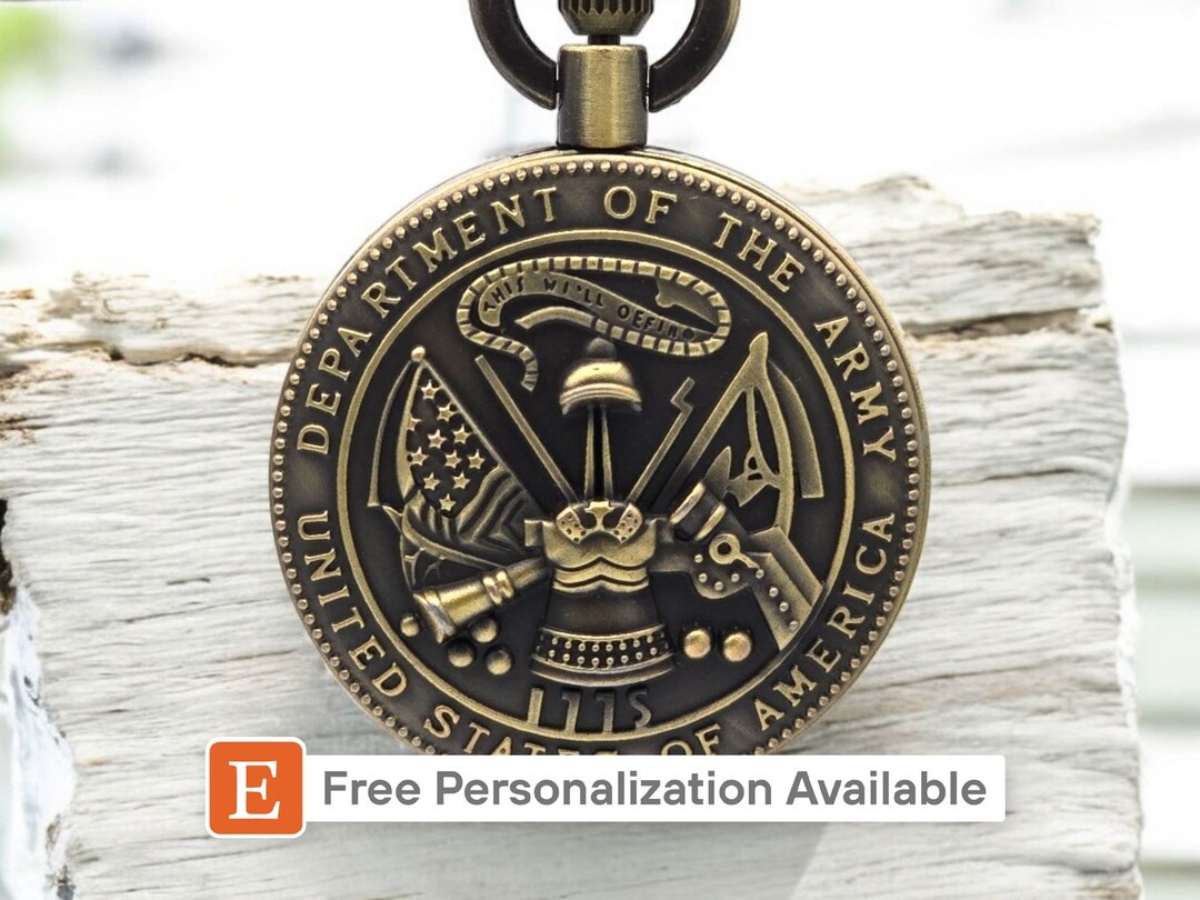 Army Pocket Watch NEW Gift Vintage Look USA Military US Patriotic ...