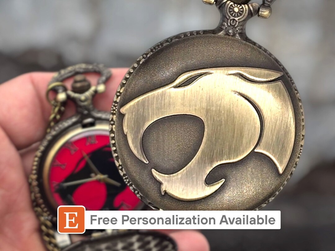 Savage Cat Pocket Watch - Wildcat Gift Fierce Feline Logo Vintage Look ...