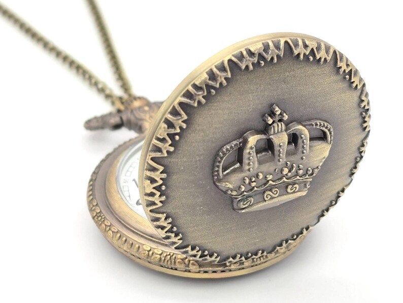 Royal Crown Pocket Watch Vintage Pendant Necklace for King, Queen ...