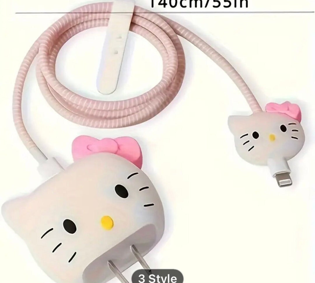Hello Kitty Charger Head Cover Cable Accessory Data Cable - Etsy