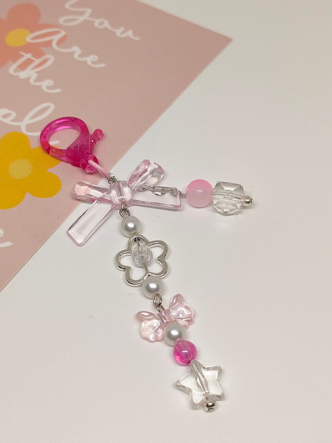 Aesthetic Pink Key Chain/ K-pop/ Kawaii - Etsy