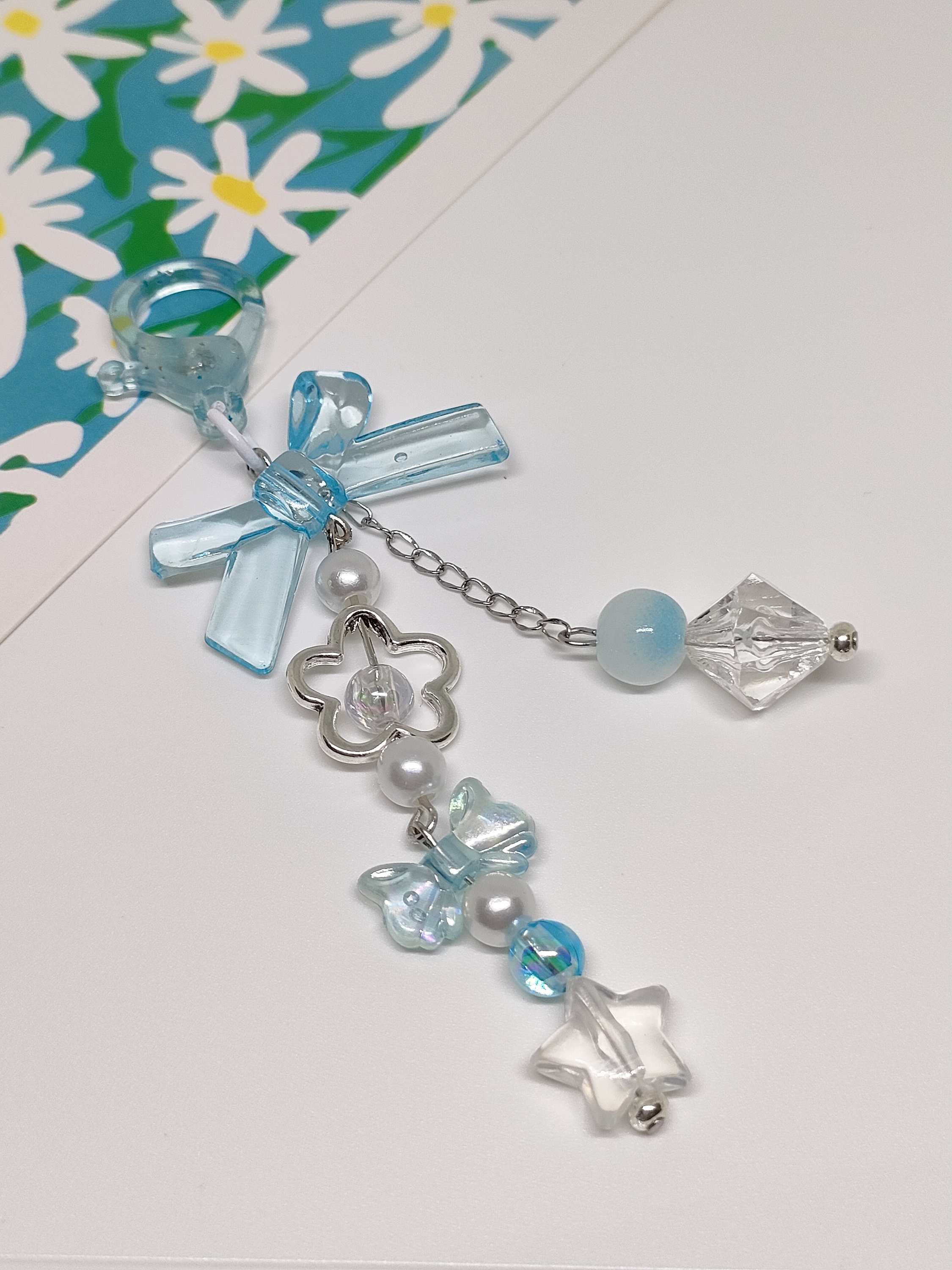 Aesthetic Blue Key Chain/ K-pop/ Kawaii - Etsy