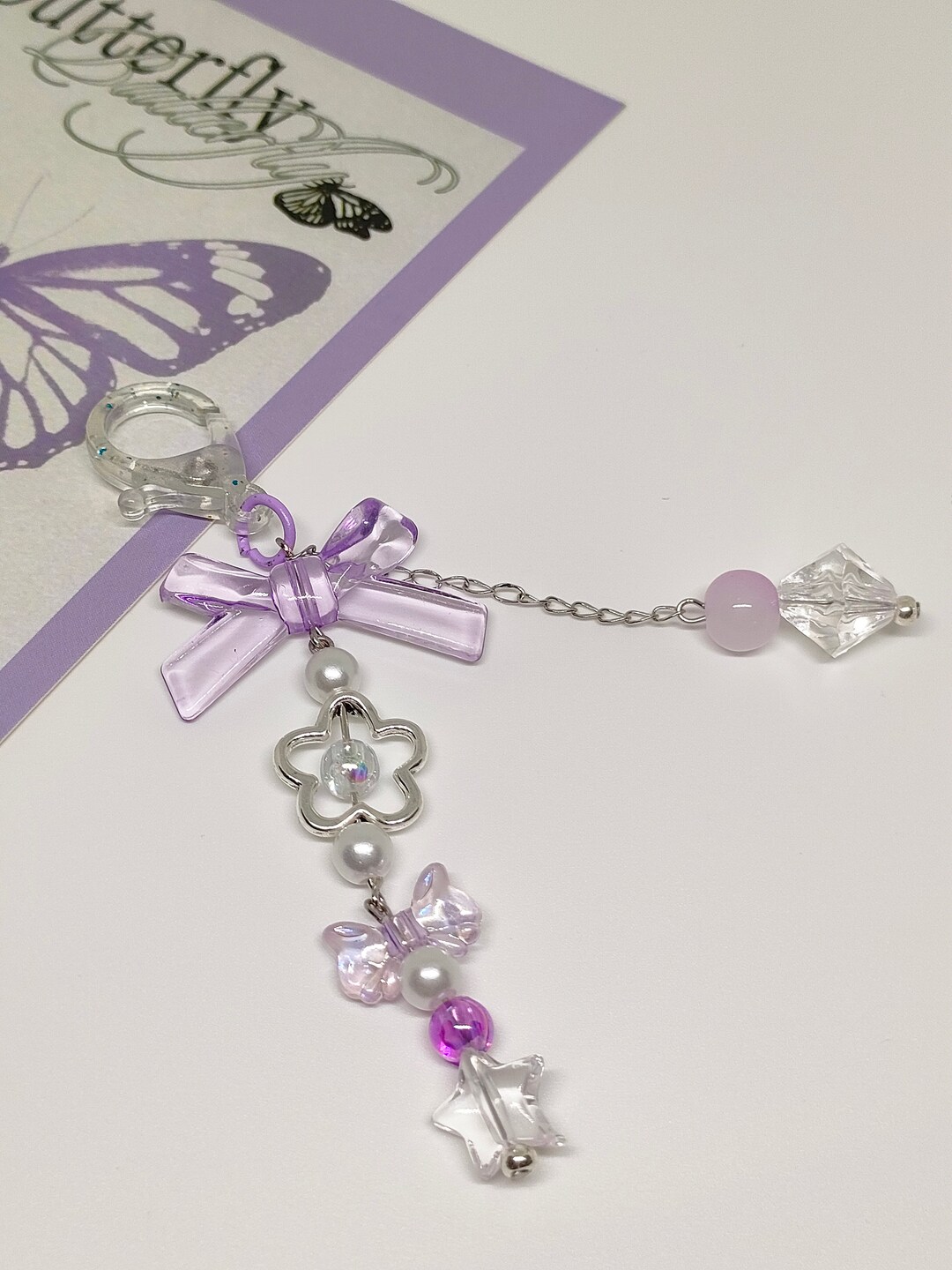 Aesthetic Purple Key Chain/ K-pop/ Kawaii - Etsy