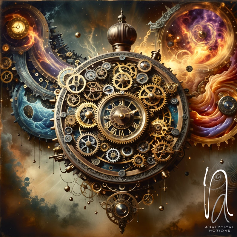Steampunk Clock Art, Living Time, 4k Digital Art Download, Abstract ...