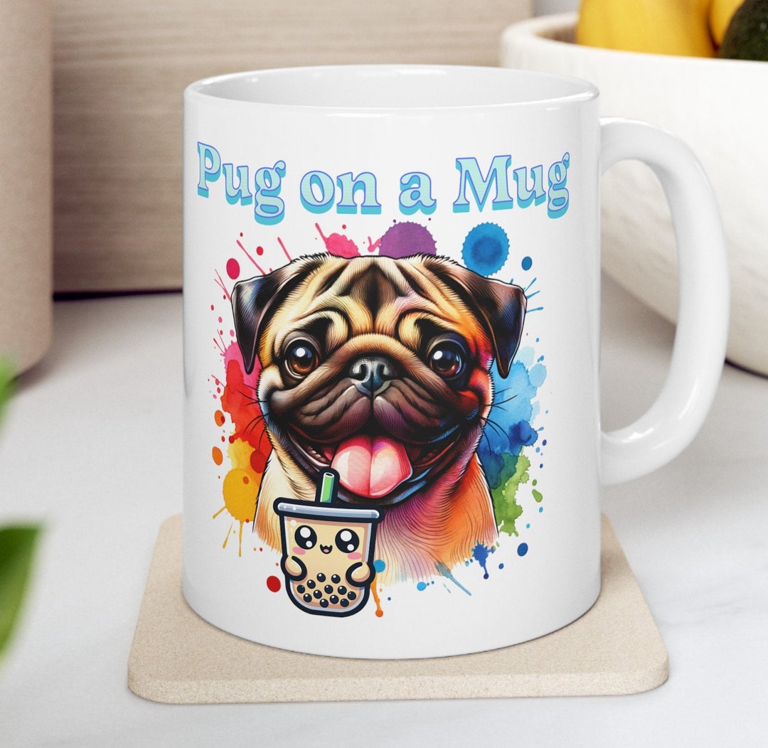 A Pug on a Mug Ceramic Cup, 2 Sizes, Gift Idea for Coffee Lover - Etsy