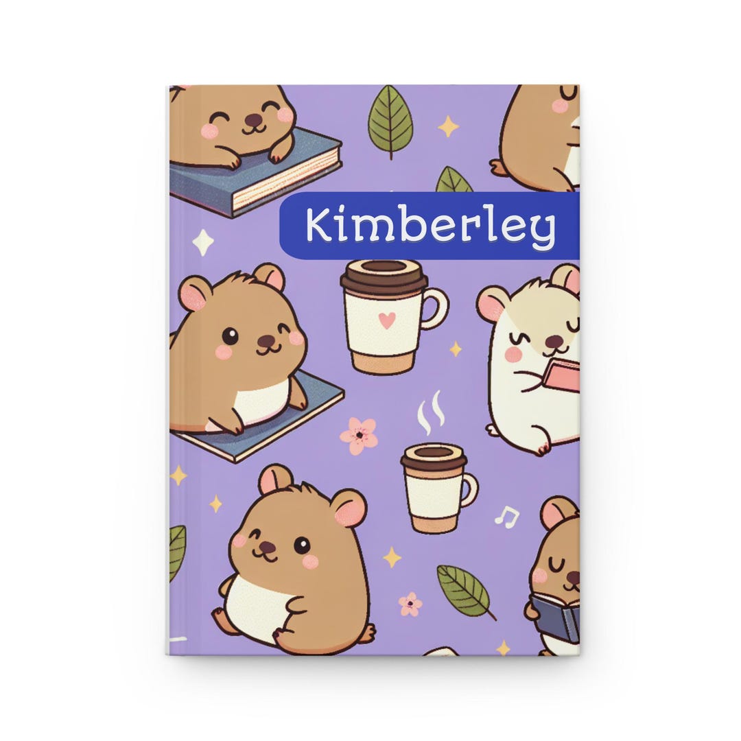 Personalized Capybara Chilling Purple Hardcover Journal/notebook Matte ...