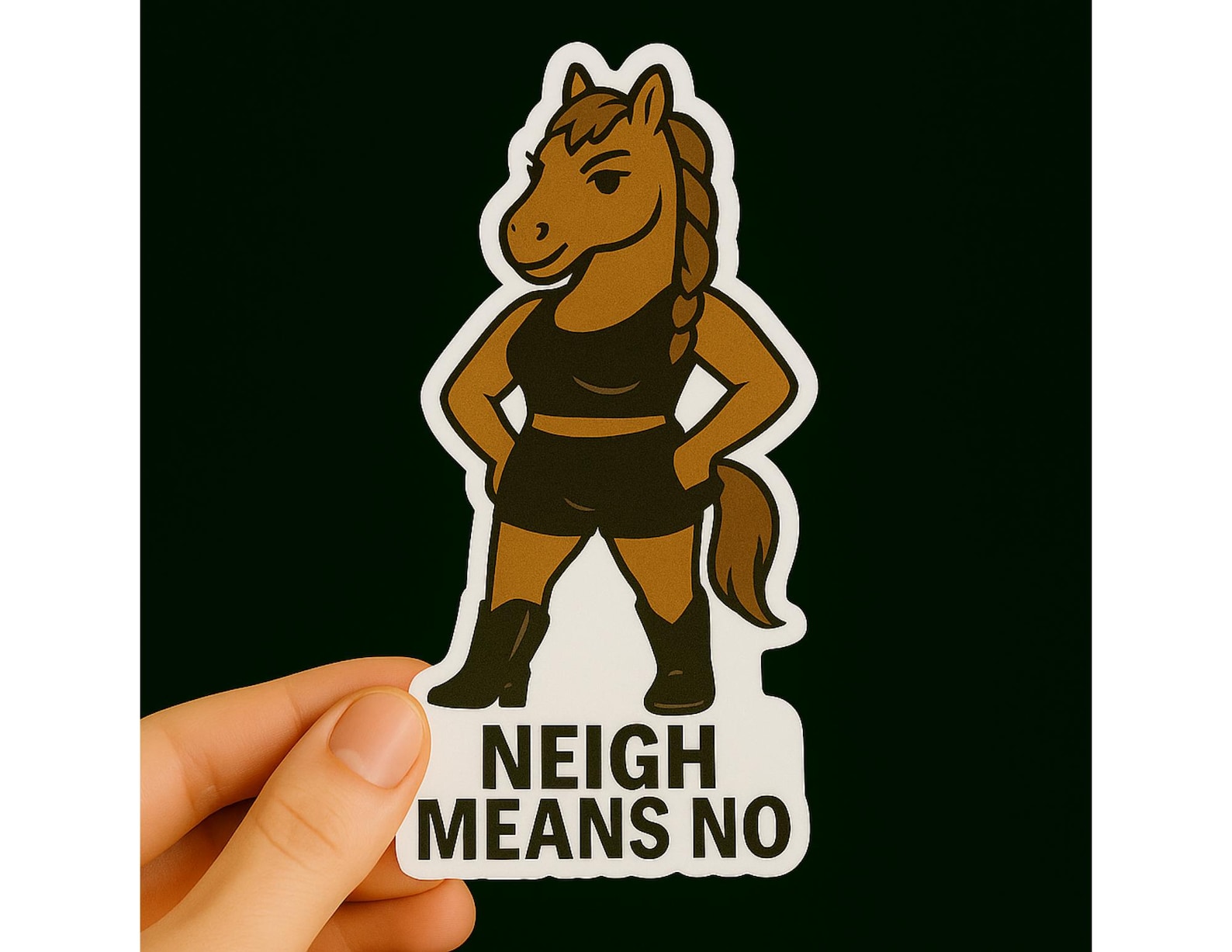Neigh Means No Horse Sticker: Funny Waterproof Vinyl Decal - Etsy