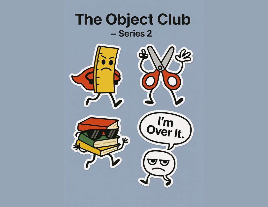 The Object Club – Series 2 Die-cut Sticker Pack – Funny Vinyl Stickers ...