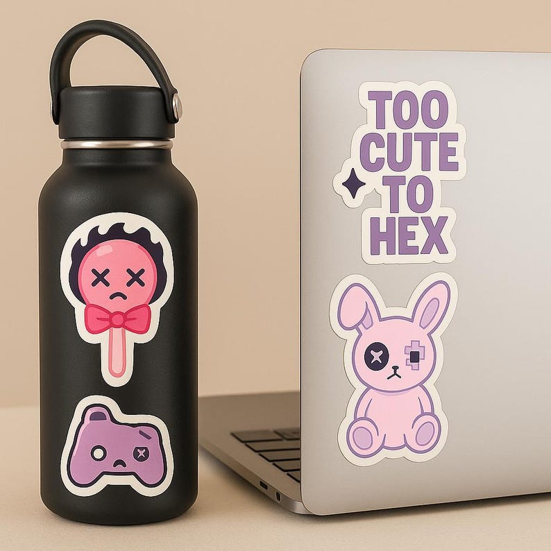 Cursed Kawaii Vinyl Stickers – Too Cute to Hex, Creepy Bunny, Possessed ...