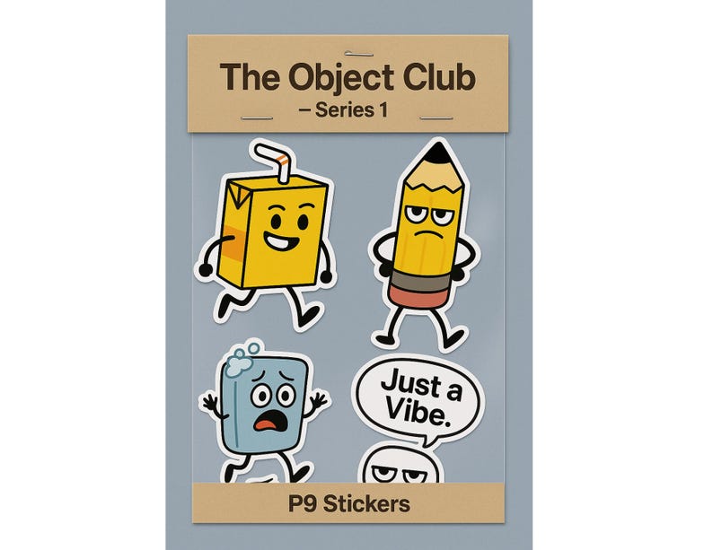 The Object Club – Series 1 Sticker Pack – Funny Vinyl Stickers for Kids ...