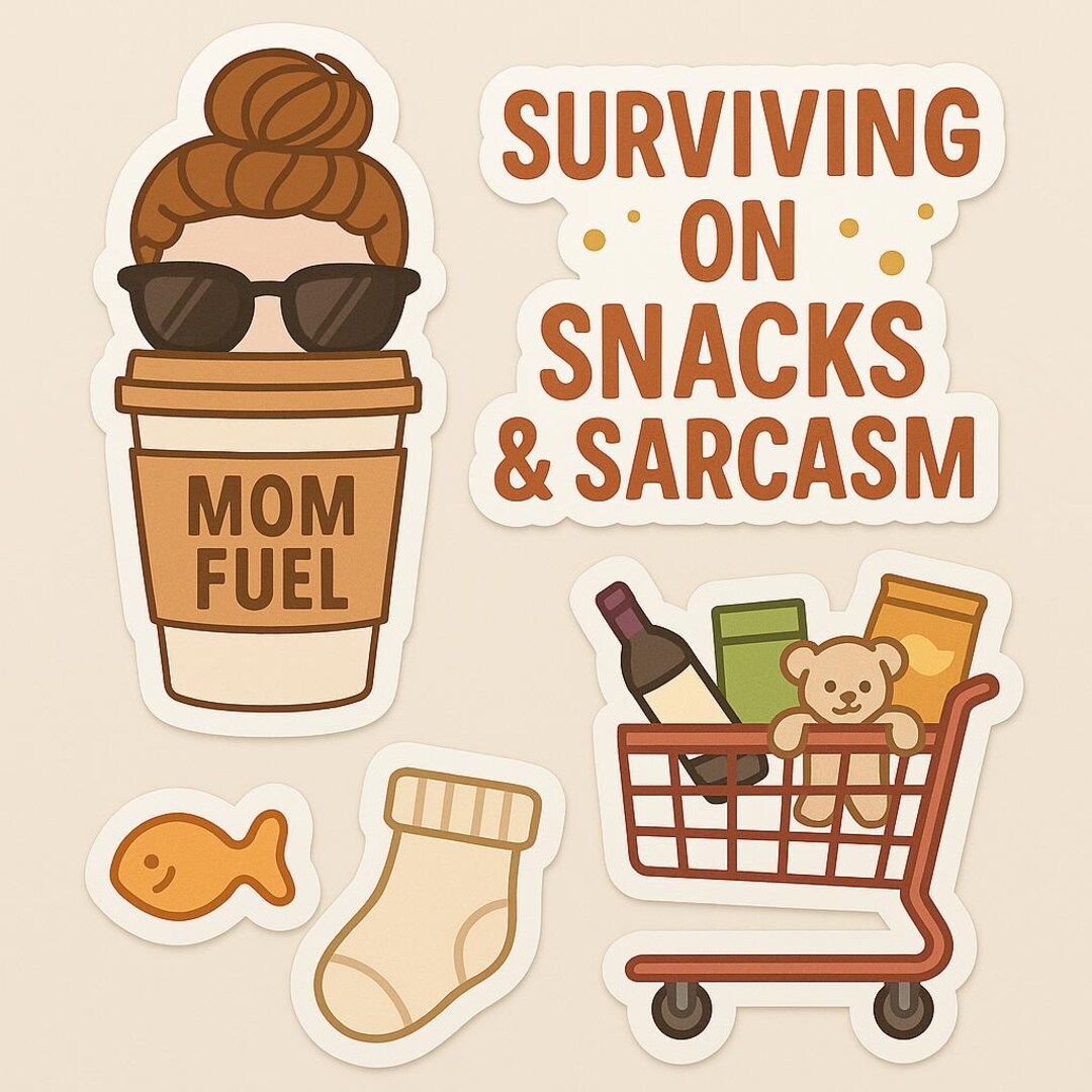 Mom Life Vinyl Stickers – Mom Fuel Coffee, Funny Quote, Target Cart ...