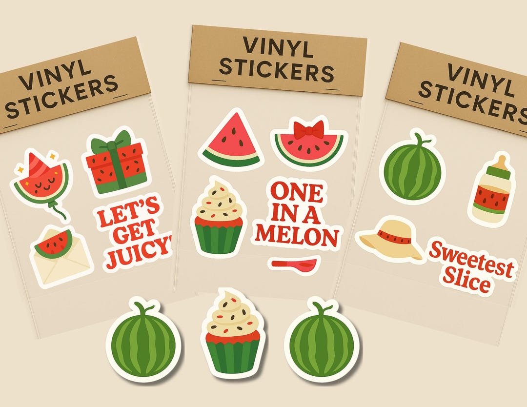 One in a Melon Birthday Stickers – Waterproof Vinyl 1st Birthday Favors ...