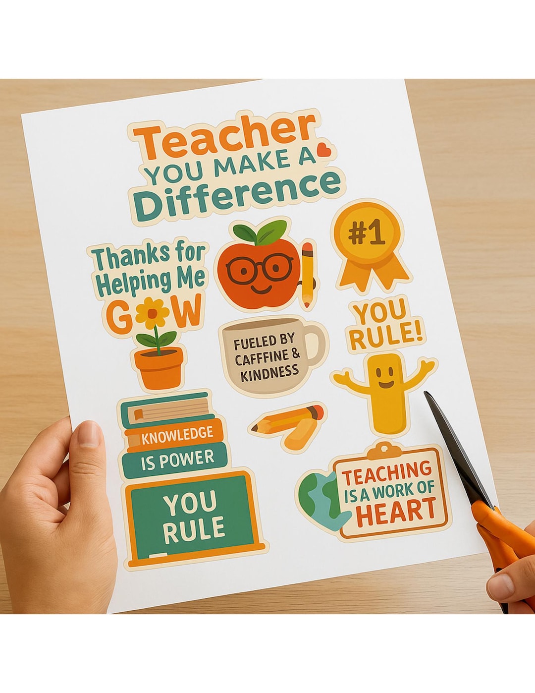 Teacher Appreciation Sticker Sheet: Motivational Stickers (PNG, PDF) - Etsy