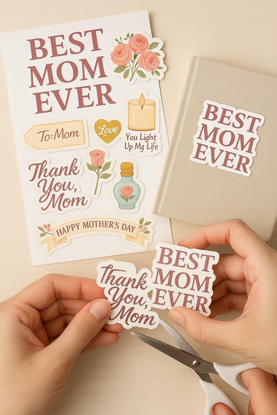 Best Mom Ever Printable Sticker Sheet – Floral Mother’s Day Stickers ...