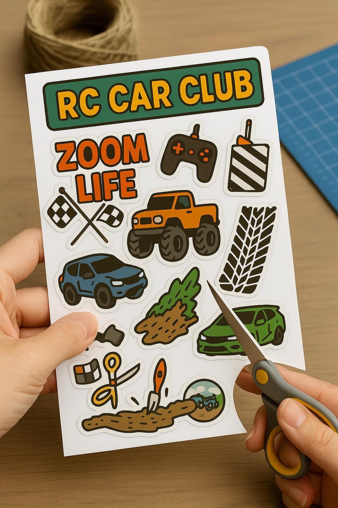 RC Car Club Sticker Sheet – Printable Race Car Stickers for Boys ...