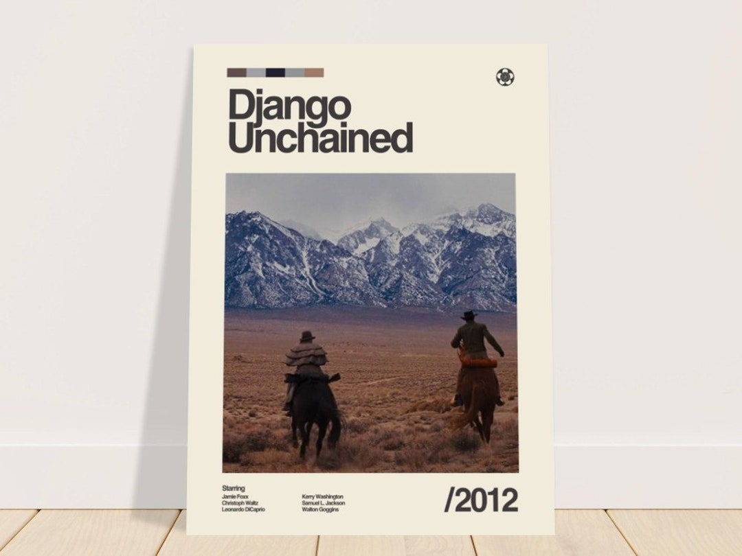 Django Unchained Retro Movie Poster Print Mid-century Modern Wall Decor ...