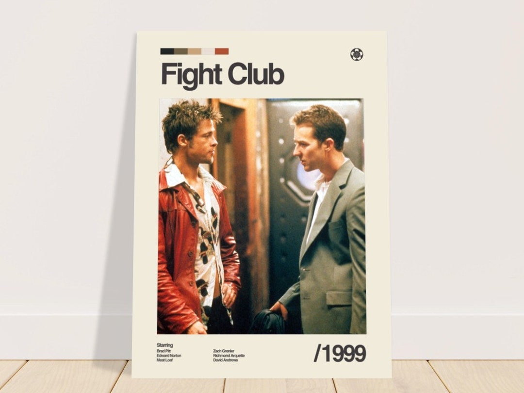 Fight Club Retro Movie Poster Print Movie Poster Mid-century Modern ...