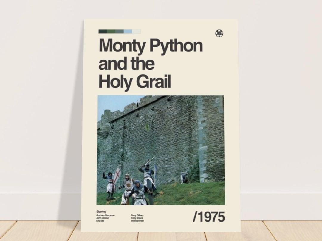 Monty Python and the Holy Grail Retro Movie Poster Print Mid-century ...