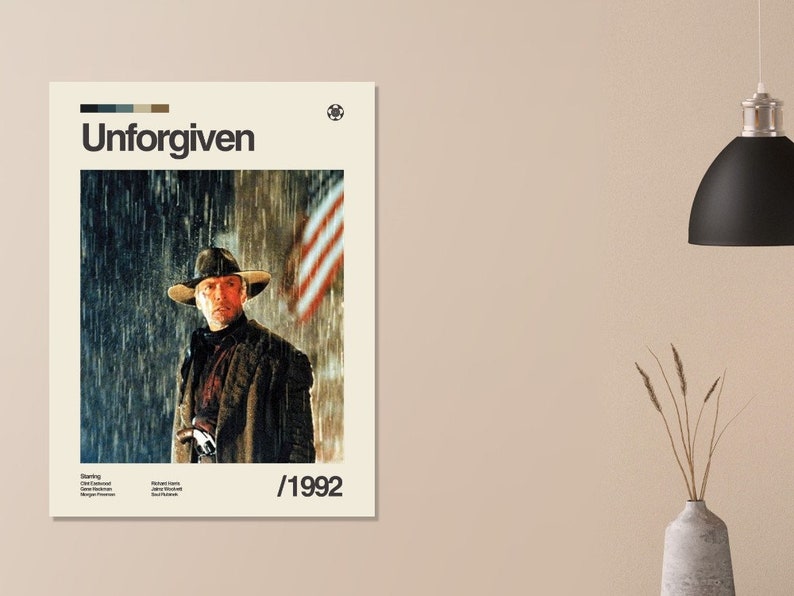 Unforgiven Retro Movie Poster Print Movie Poster Mid-century Modern ...