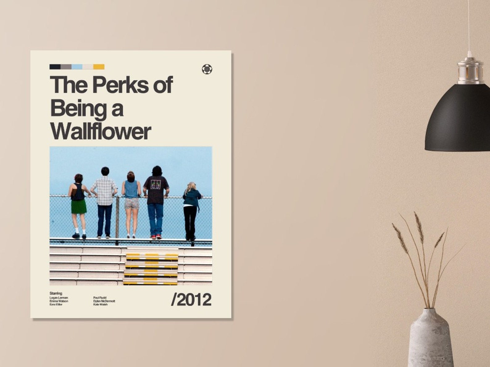 The Perks of Being a Wallflower Retro Movie Poster Print Mid-century ...