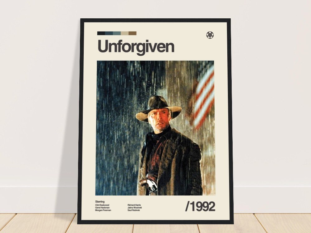 Unforgiven Retro Movie Poster Print Movie Poster Mid-century Modern ...
