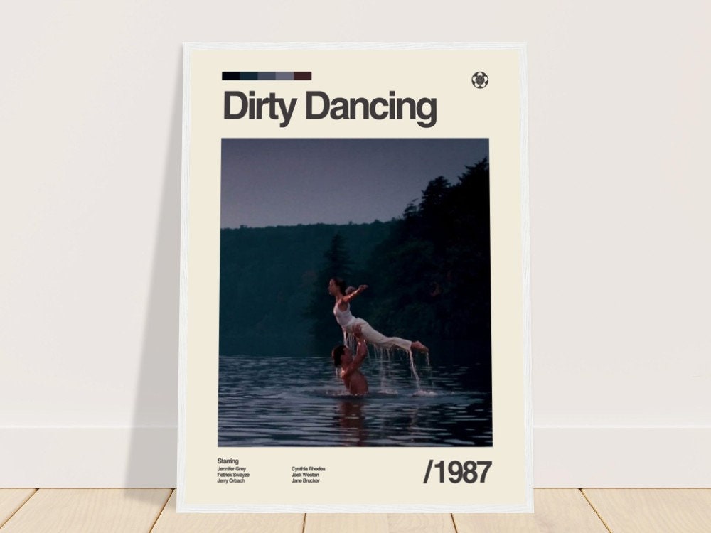 Dirty Dancing Retro Movie Poster Print Movie Poster Mid-century Modern ...