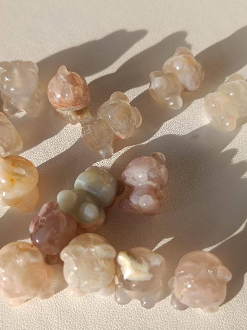 Bär Blumenachat Carving Zum Basteln DIY Edelstein Naturstein Schmuck ...