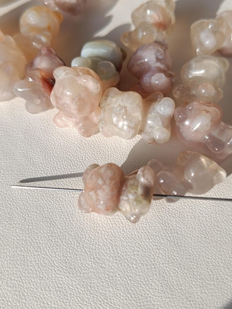 Bär Blumenachat Carving Zum Basteln DIY Edelstein Naturstein Schmuck ...