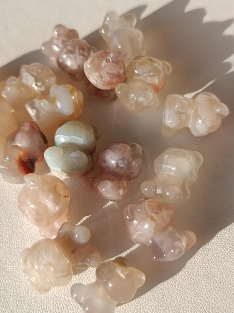 Bär Blumenachat Carving Zum Basteln DIY Edelstein Naturstein Schmuck ...