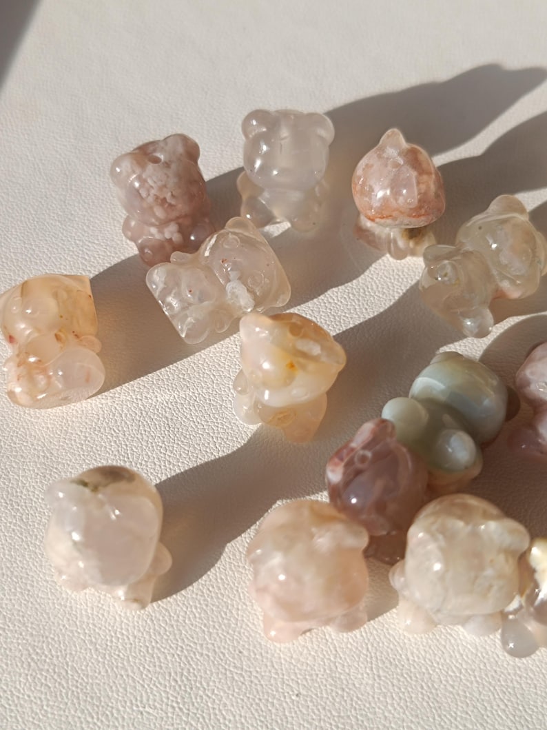 Bär Blumenachat Carving Zum Basteln DIY Edelstein Naturstein Schmuck ...