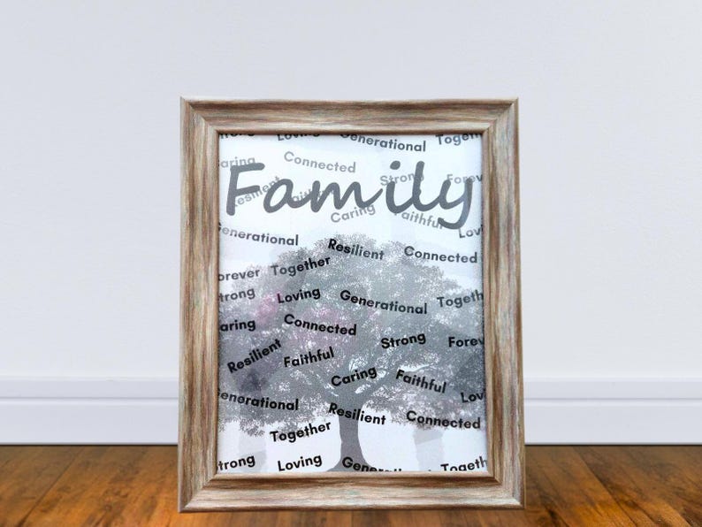Family Tree Wall Art Poster | Inspirational | Unifying Words Home Decor ...