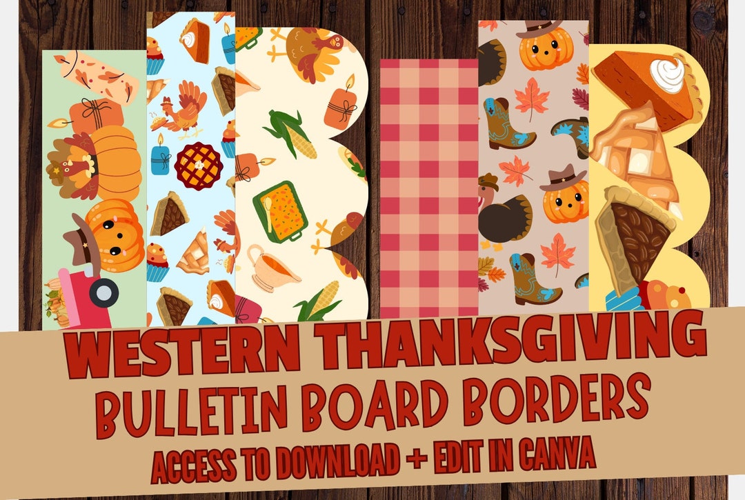 Cowboy Western Thanksgiving Bulletin Borders | Western Theme Classroom ...