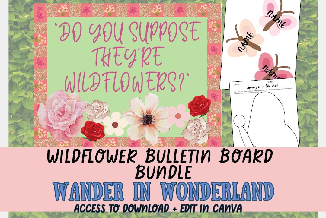 Wildflowers Bulletin Board Bundle | Wander in Wonderland Class Decor ...